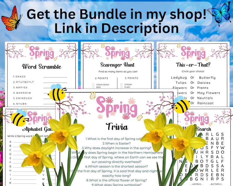 Printable Spring This or That Game for Kids & Adults, Classroom Spring ...