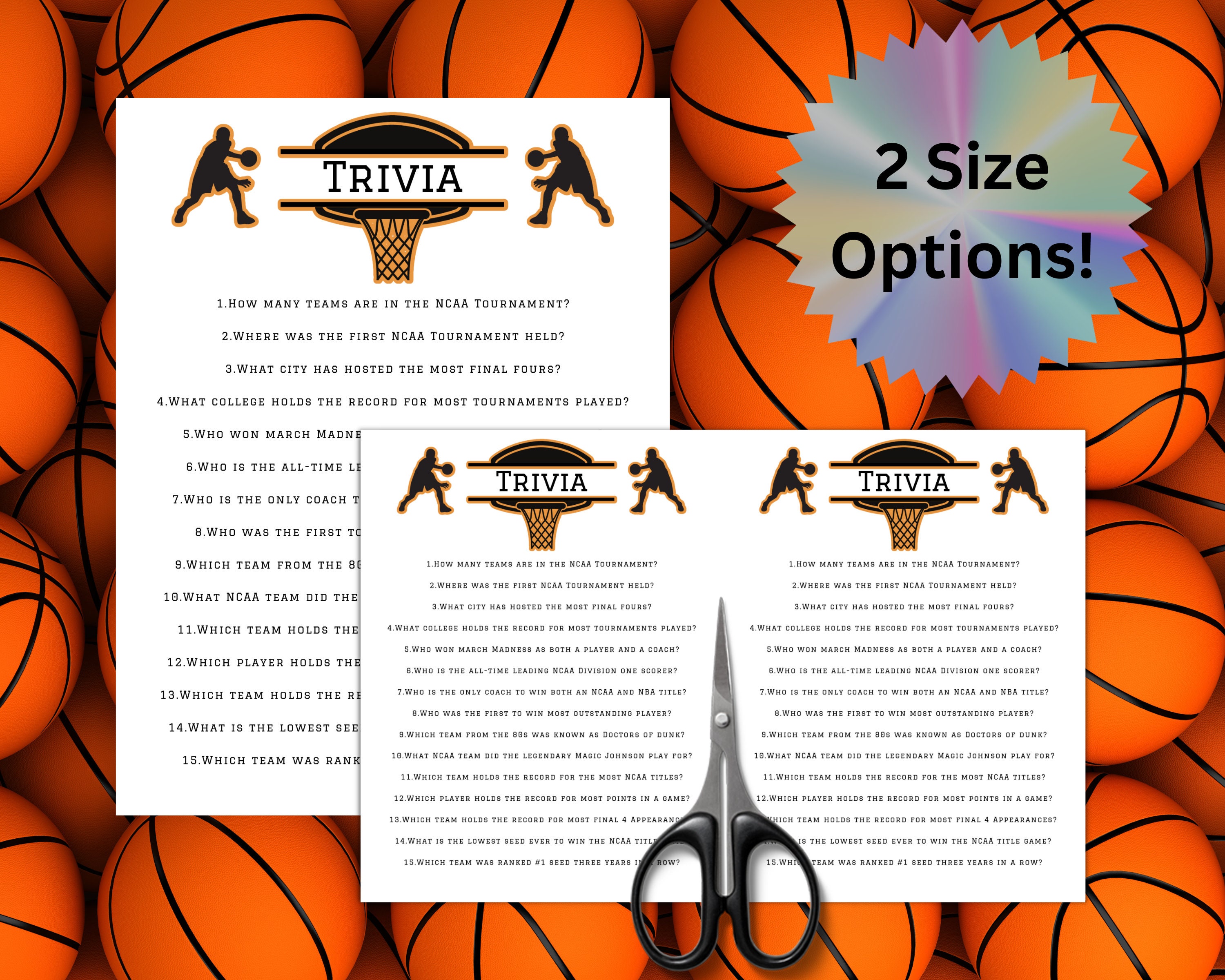 Printable March Basketball Madness Trivia & Answer Key, Party Ideas ...