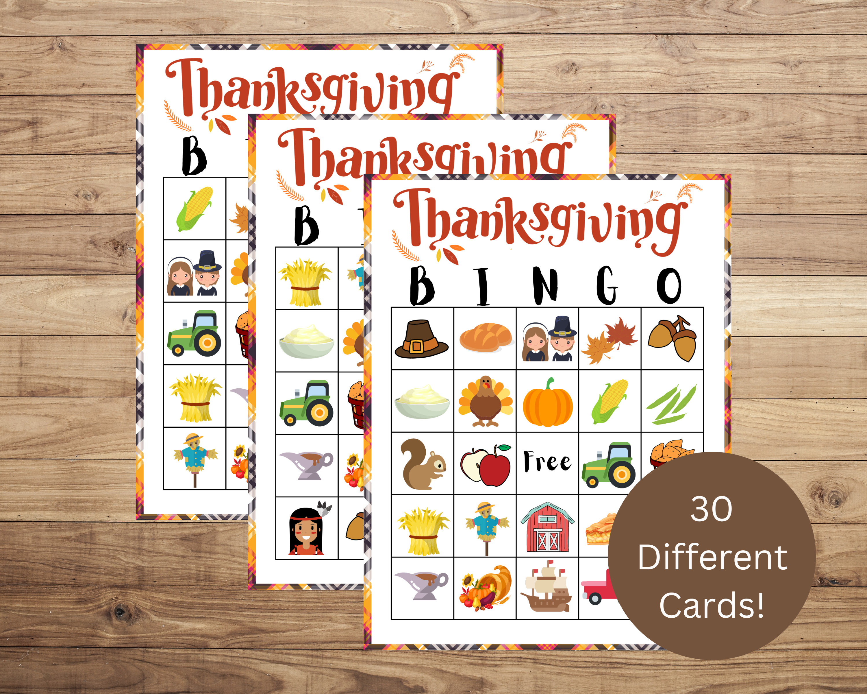 Thanksgiving Bingo for Kids & Adults, Dinner Party Printable ...