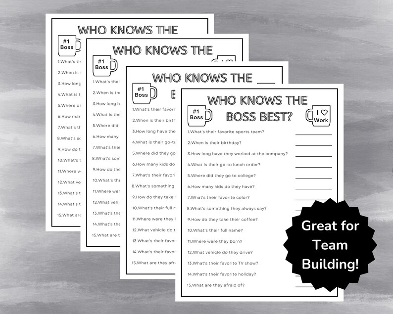 Who Knows the Boss Best, Office Party, Get to Know Your Boss, Boss ...