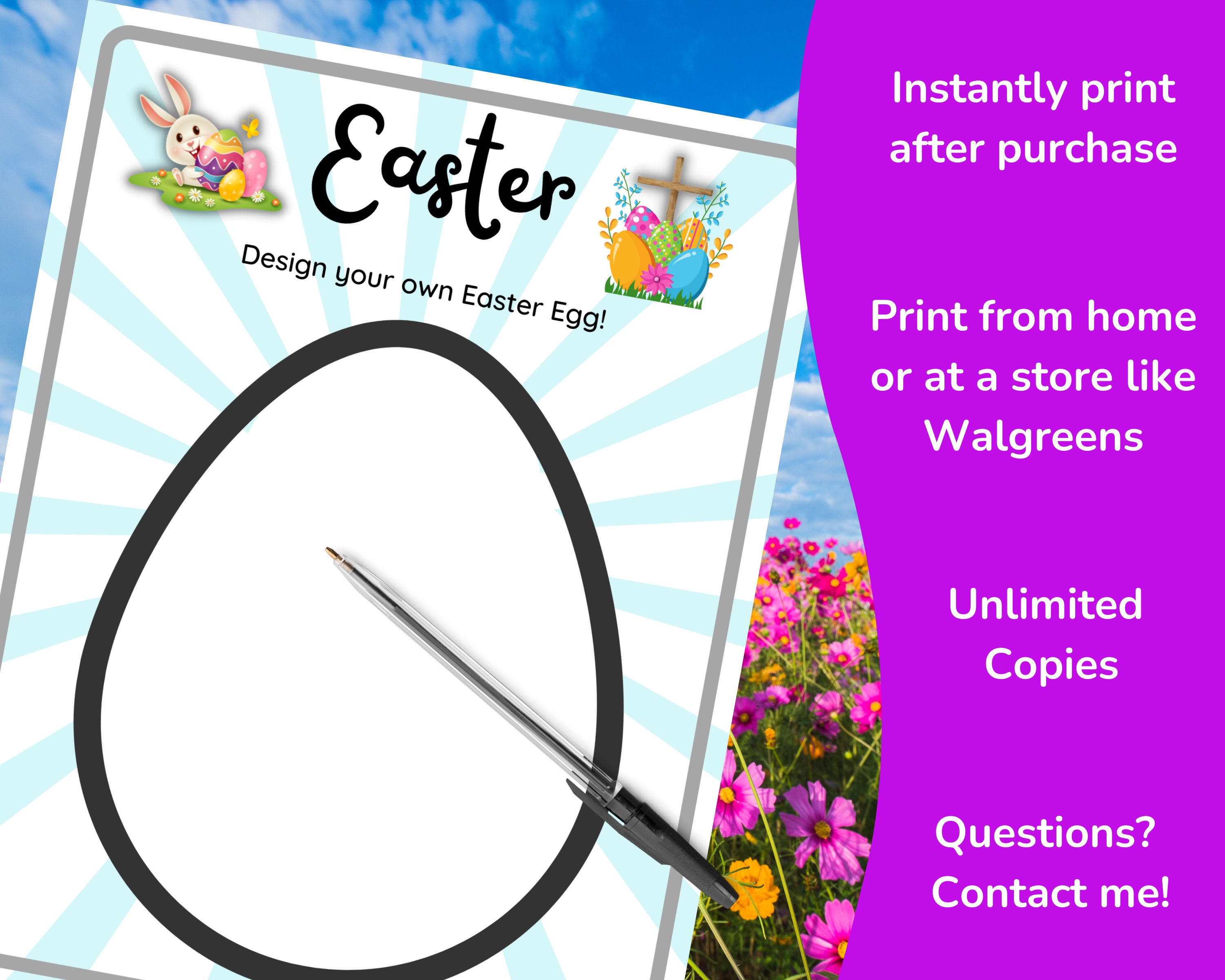 Printable Easter Design Your Own Easter Egg, Sunday School Church Games ...