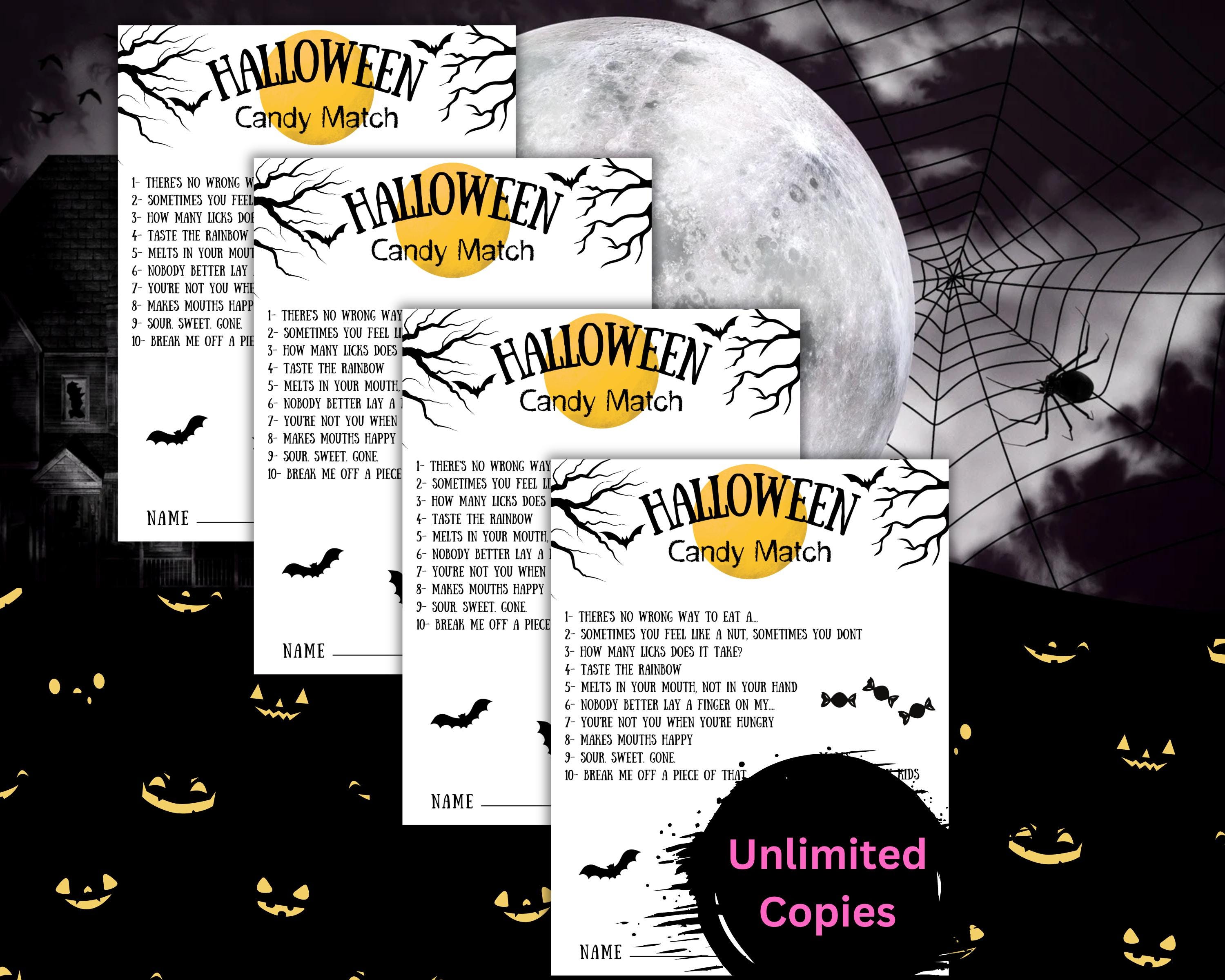 Printable Halloween Candy Match Game, Halloween Party Game PDF ...
