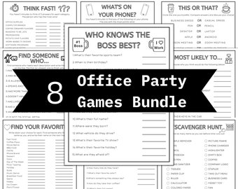 Office Party Games Bundle Printable Games for Team Building Icebreaker ...