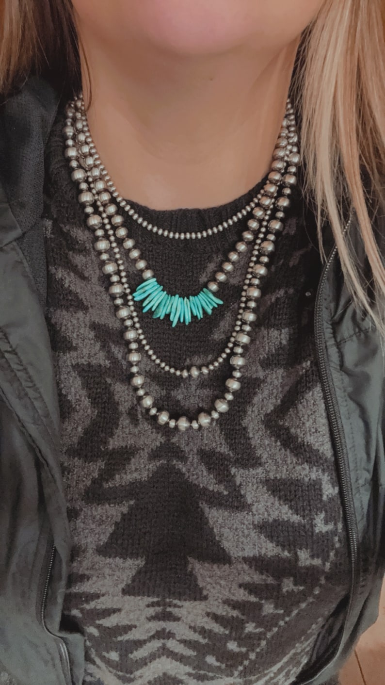 Navajo Pearls Necklace, 4MM, 6MM, and 8MM Beaded Pearl Necklace ...