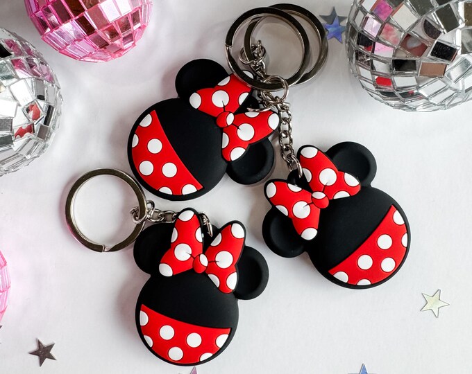 Magical Minnie Mouse AirTag Keychains- Vacation- Tracker- Luggage Tag ...