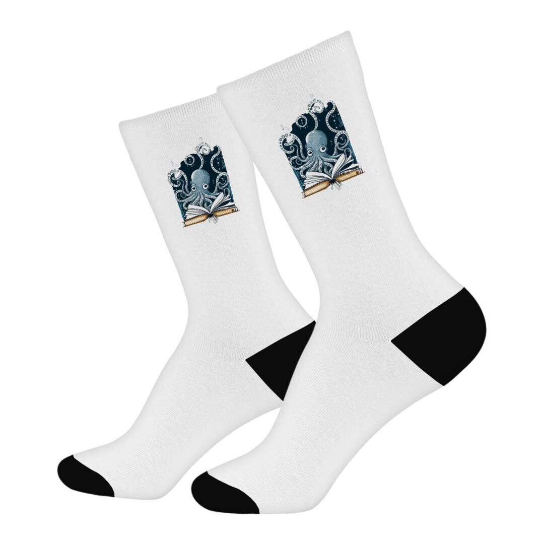 Octopus Socks Bookreader Cute Octopus Cartoon Socks Unisex Gift - Etsy