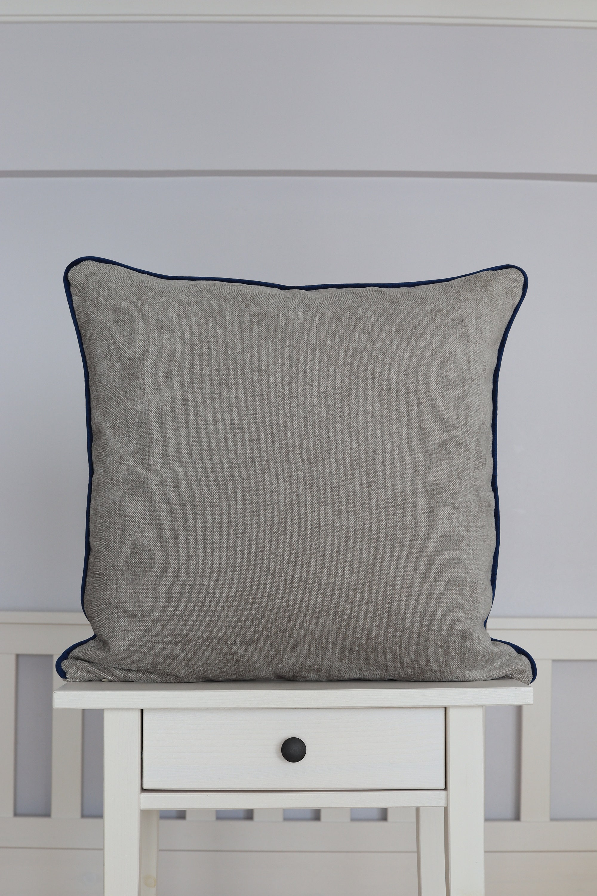 Gray Linen Pillow Cover With Piping Decorative Throw Pillow - Etsy