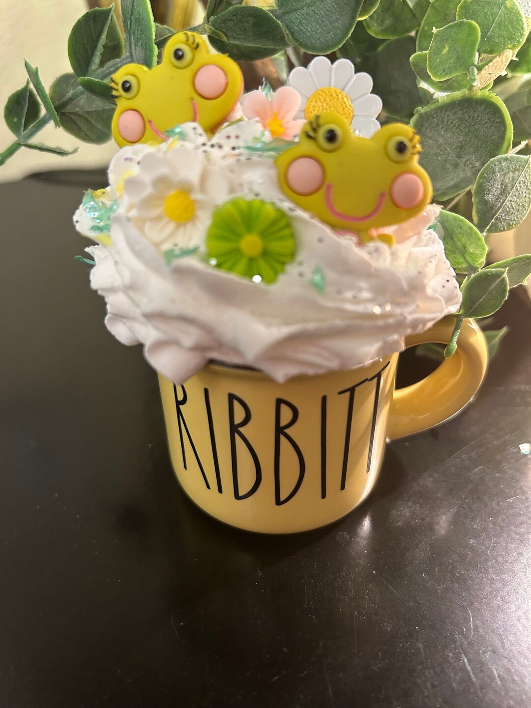 Fake Cupcake Fake Mug Cake Frog and Flowers Mini Mug Frog Fake Bake ...