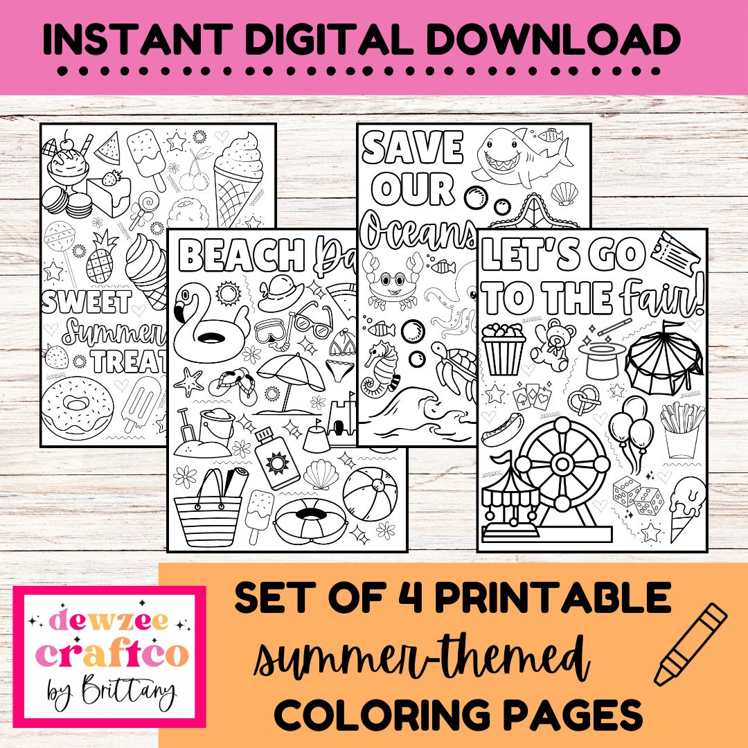 Summer Coloring Sheets for Kids and Adults Summer Coloring Pages ...