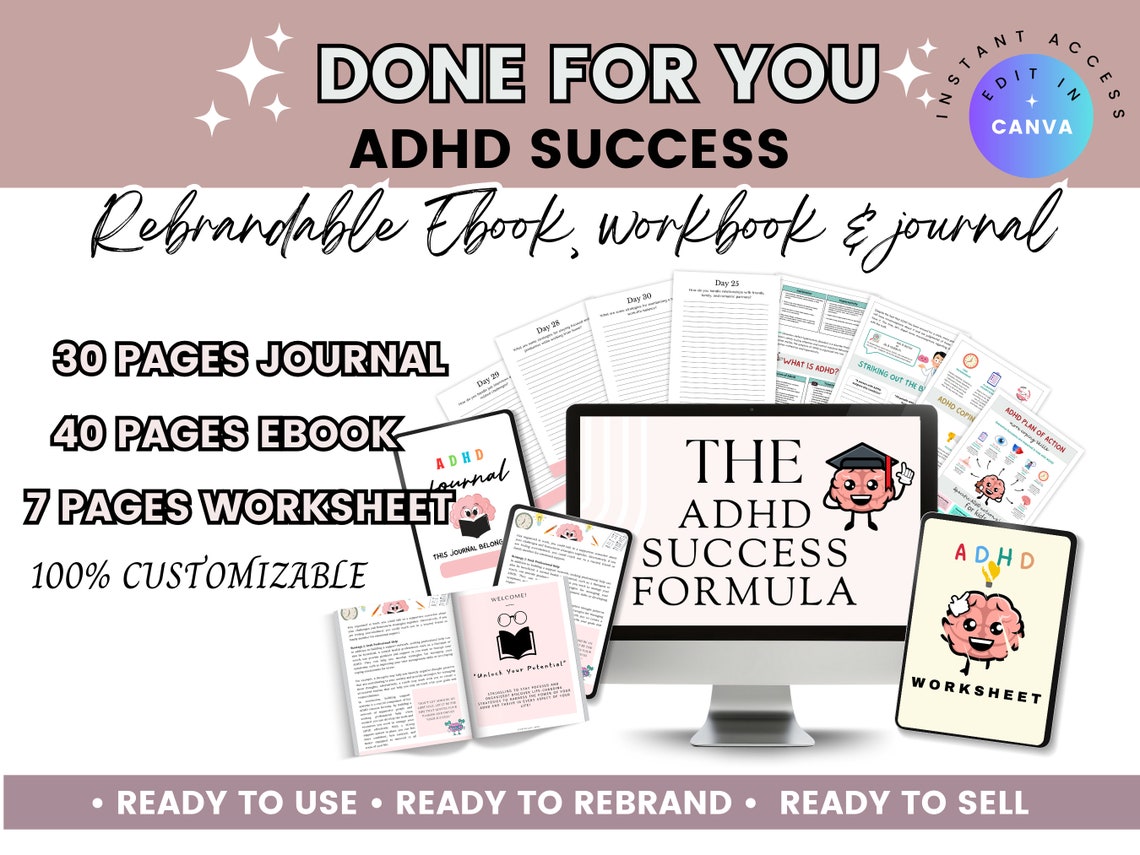 ADHD Success Formula Done for You Ebook Plr & ADHD Coach Template, Life ...