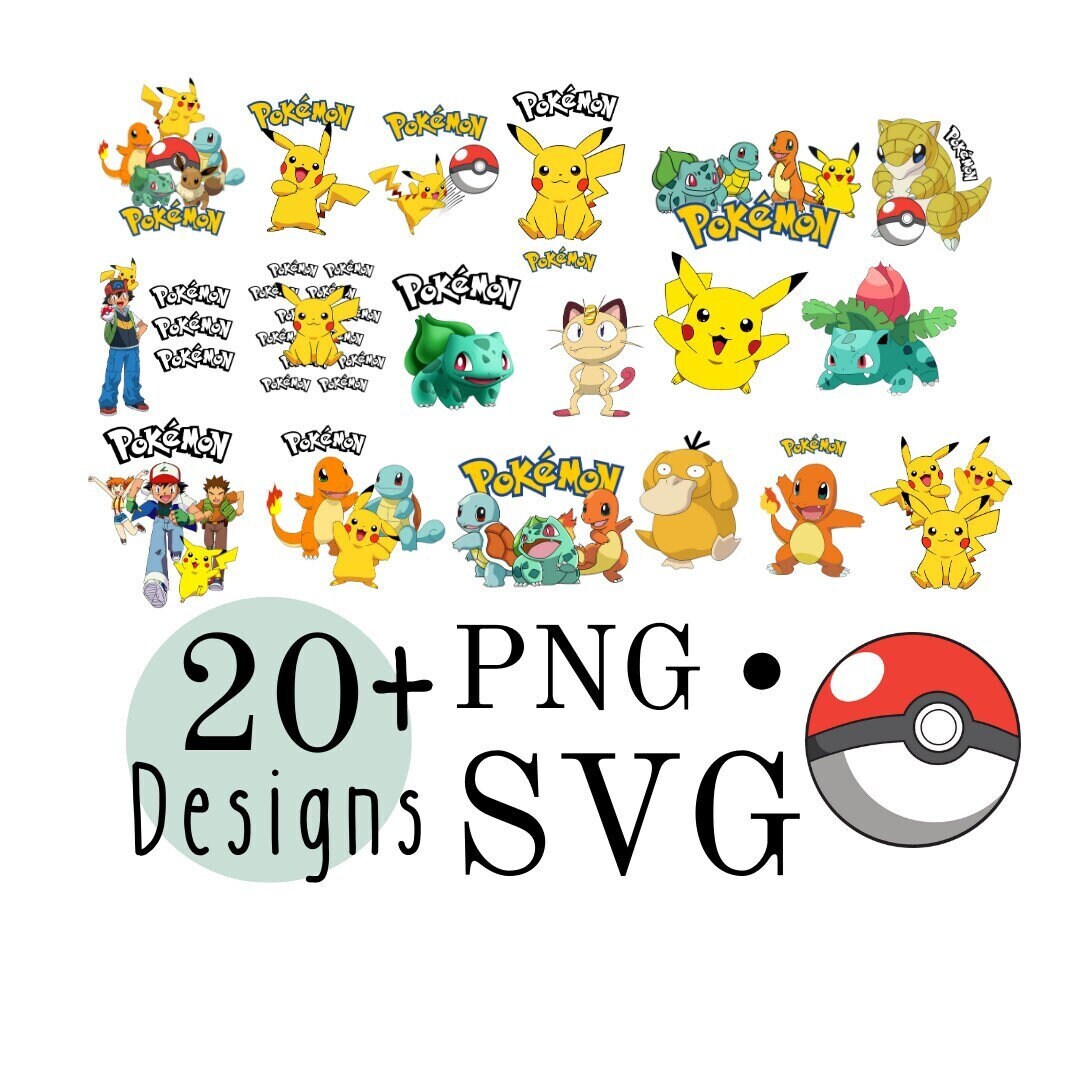 Pokemon SVG Bundle, Pokemon Clipart, Cartoon Clip Art,pokemon Png ...