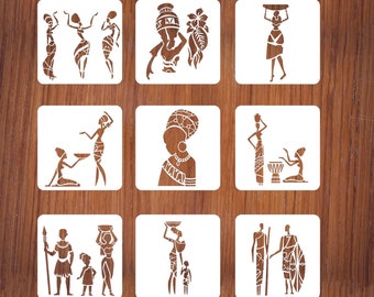 African Pattern Stencils - Etsy