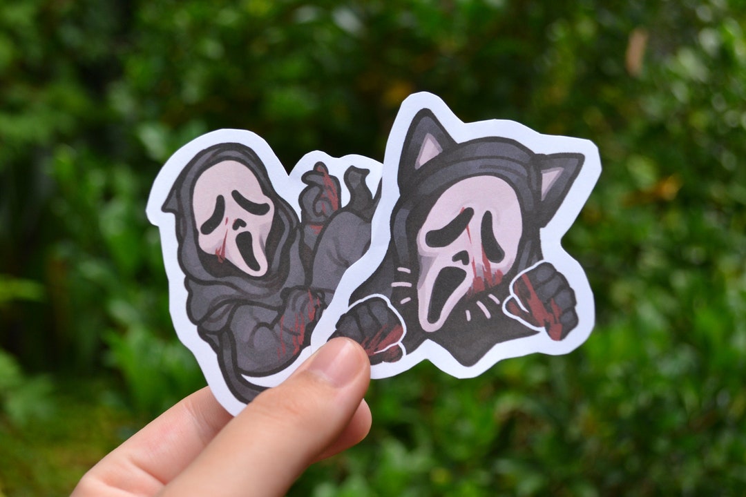 Ghost Face Cat Ear Sticker - Etsy UK