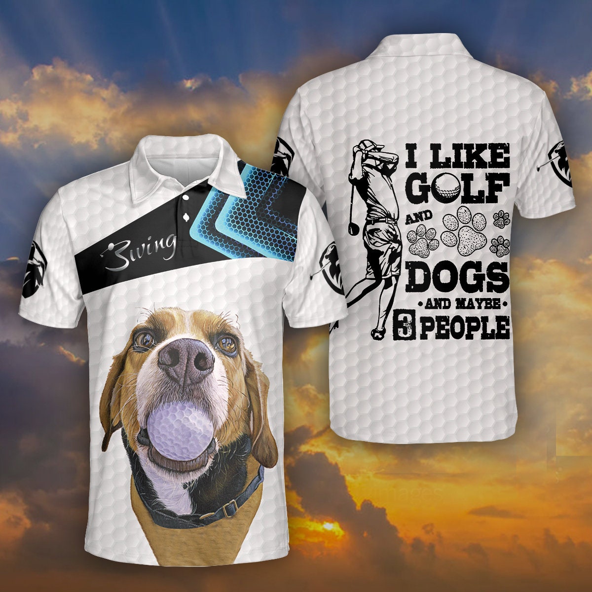 Dog Golf Swing I Like Golf Ans Dogs And May Be People Men Polo Shirt