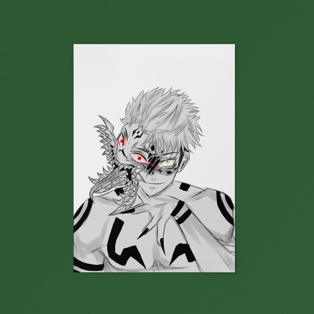 Anime Sukuna Ryomen Transformation Jujutsu Kaisen Style Poster Wall Art ...