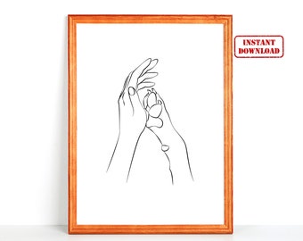 Minimalist Paw & Human Hand Drawing Paw Promise Art High-five Dog Paw ...