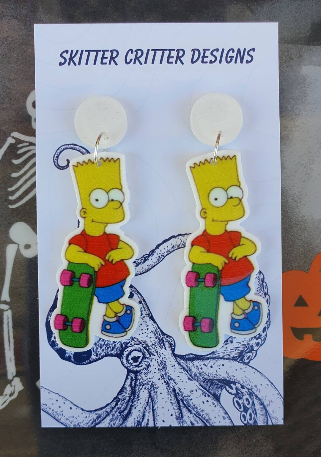 The Simpsons Bart Simpson Statement Earrings - Etsy
