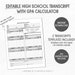 Editable High School Transcript Template, GPA Calculator, 2 Options ...