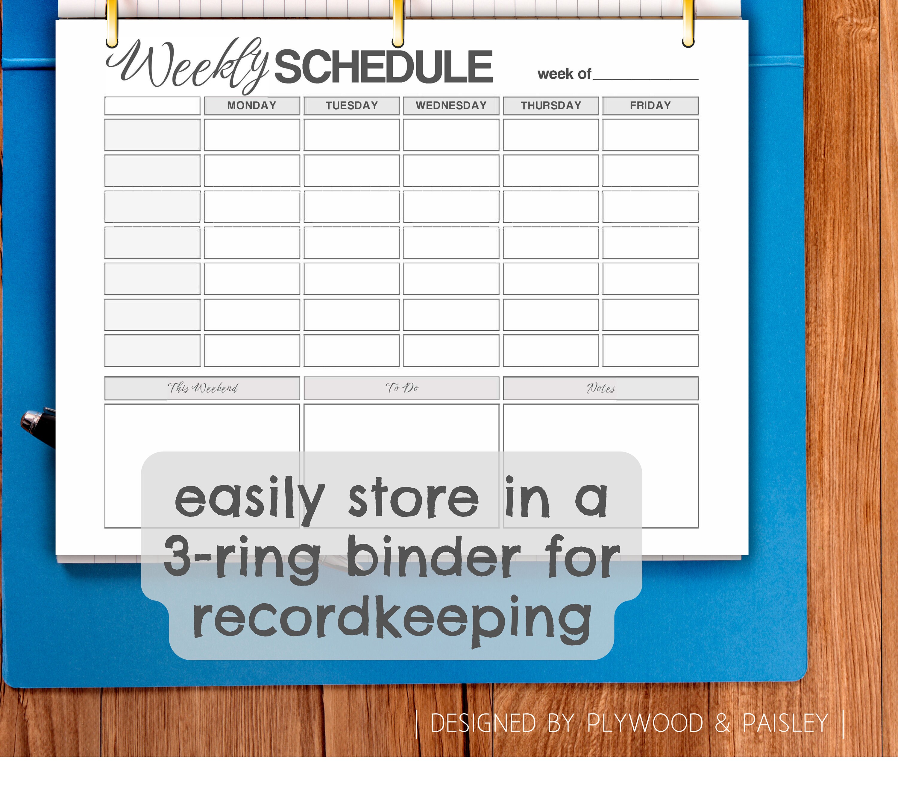 EDITABLE Weekly Schedule, Assignment Planner, Printable, Homeschool ...