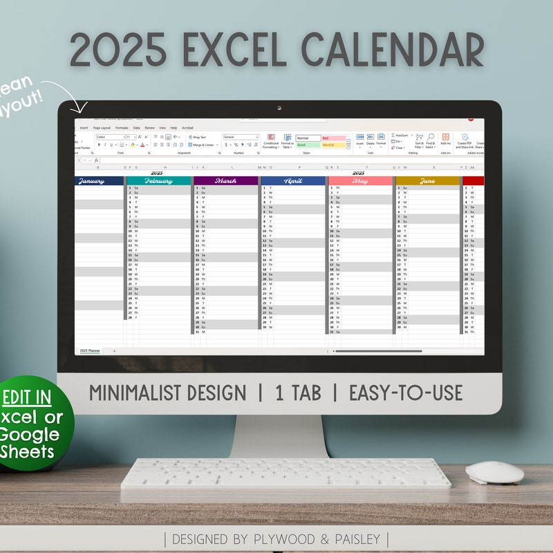 2025 Year Excel - Etsy
