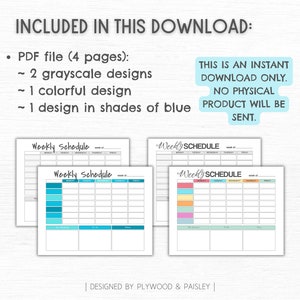 EDITABLE Weekly Schedule, Assignment Planner, Printable, Homeschool ...
