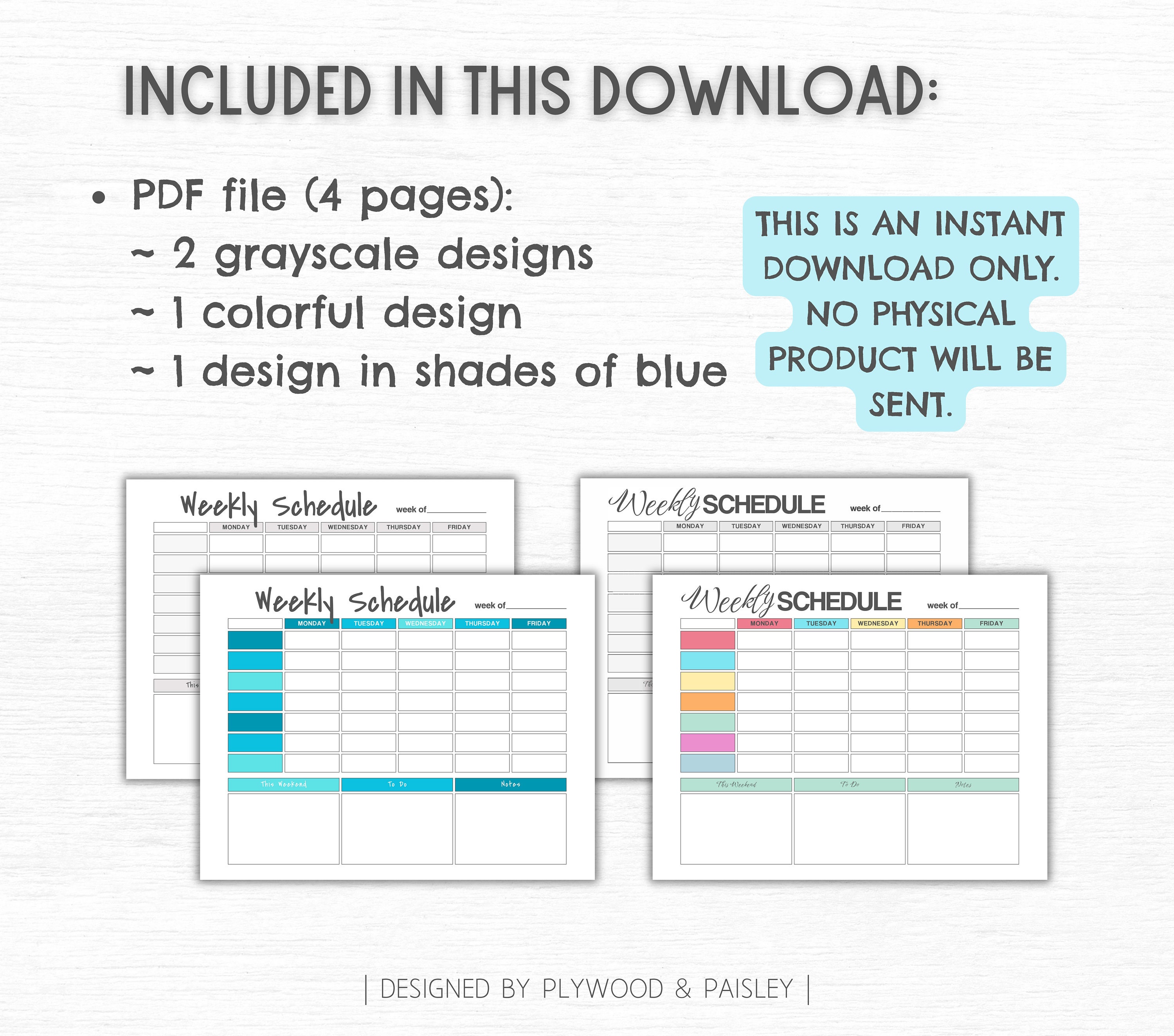 EDITABLE Weekly Schedule, Assignment Planner, Printable, Homeschool ...