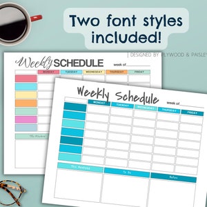 EDITABLE Weekly Schedule, Assignment Planner, Printable, Homeschool ...