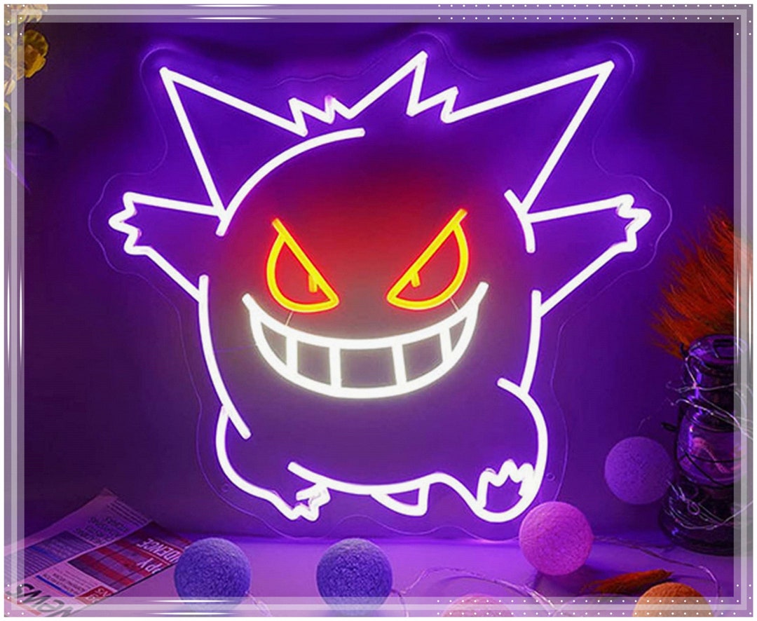 Gengar Gengar Neon Light/anime LED Light-up Shape/game Room - Etsy