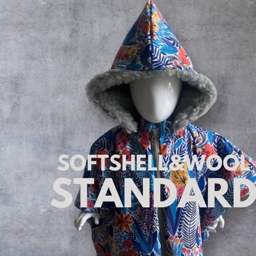 Seat Car PONCHO Light Grey WOOL + Softshell Inside, With Hood or ...