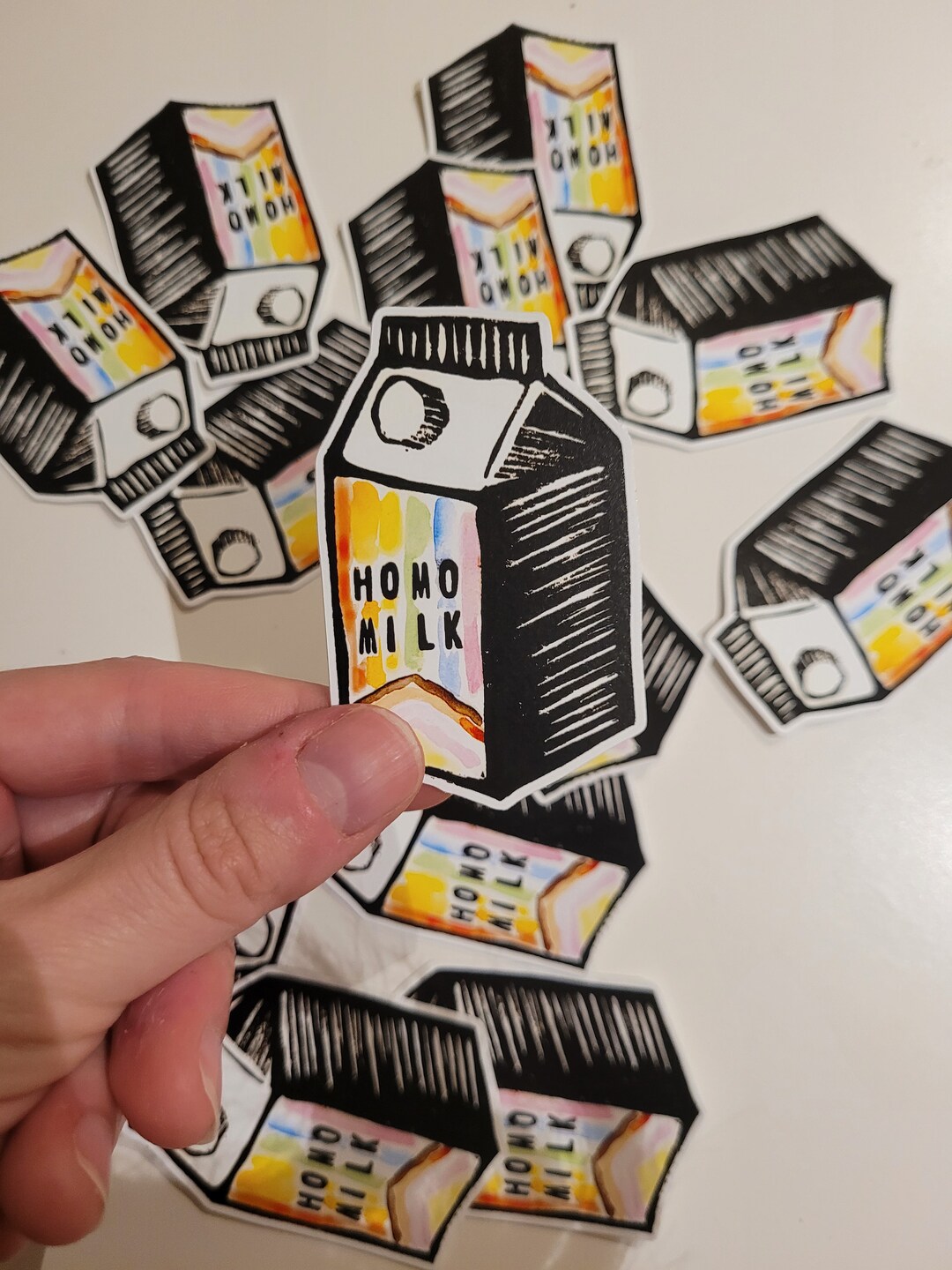 Homo Milk Pride Flag Vinyl Waterproof Sticker | Waterproof Sticker for ...