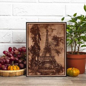 Laser-engraved Eiffel Tower Paris Art: Timeless Symbol of Romance on ...