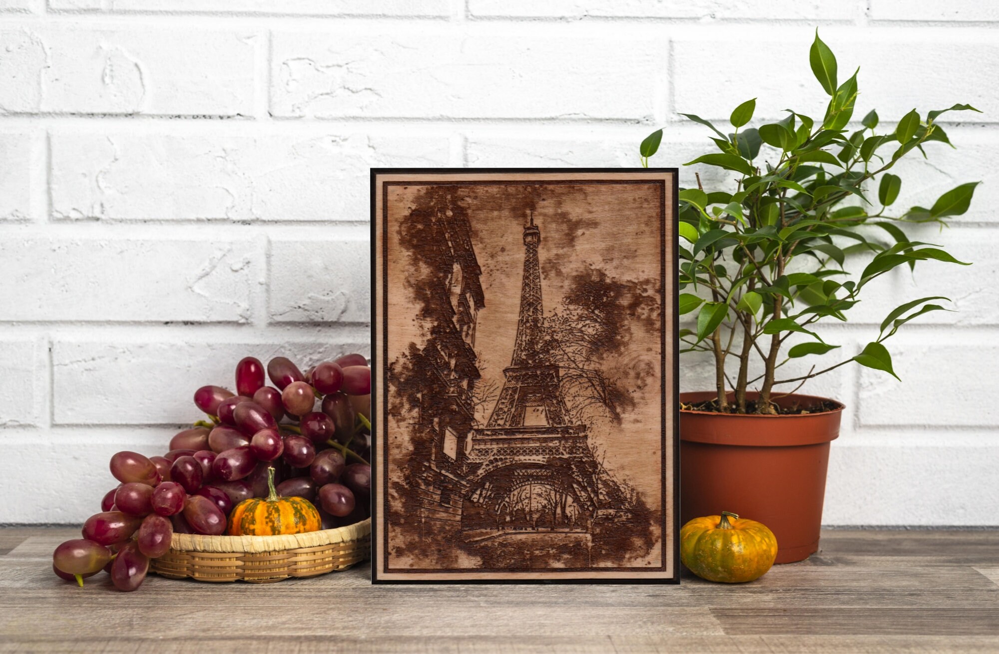 Laser-engraved Eiffel Tower Paris Art: Timeless Symbol of Romance on ...