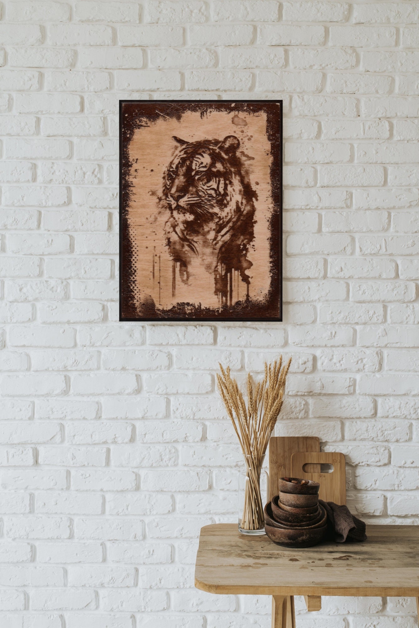 Laser-engraved Tiger Art: Striking Wildlife Paintings and Decor - Etsy