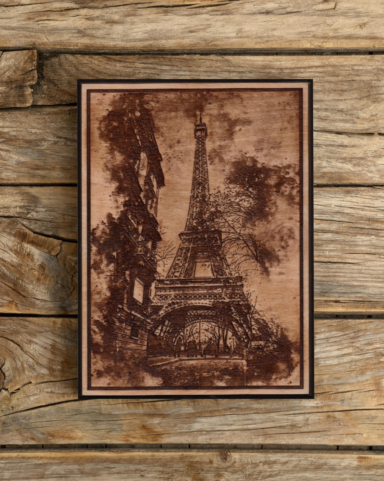 Laser-engraved Eiffel Tower Paris Art: Timeless Symbol of Romance on ...