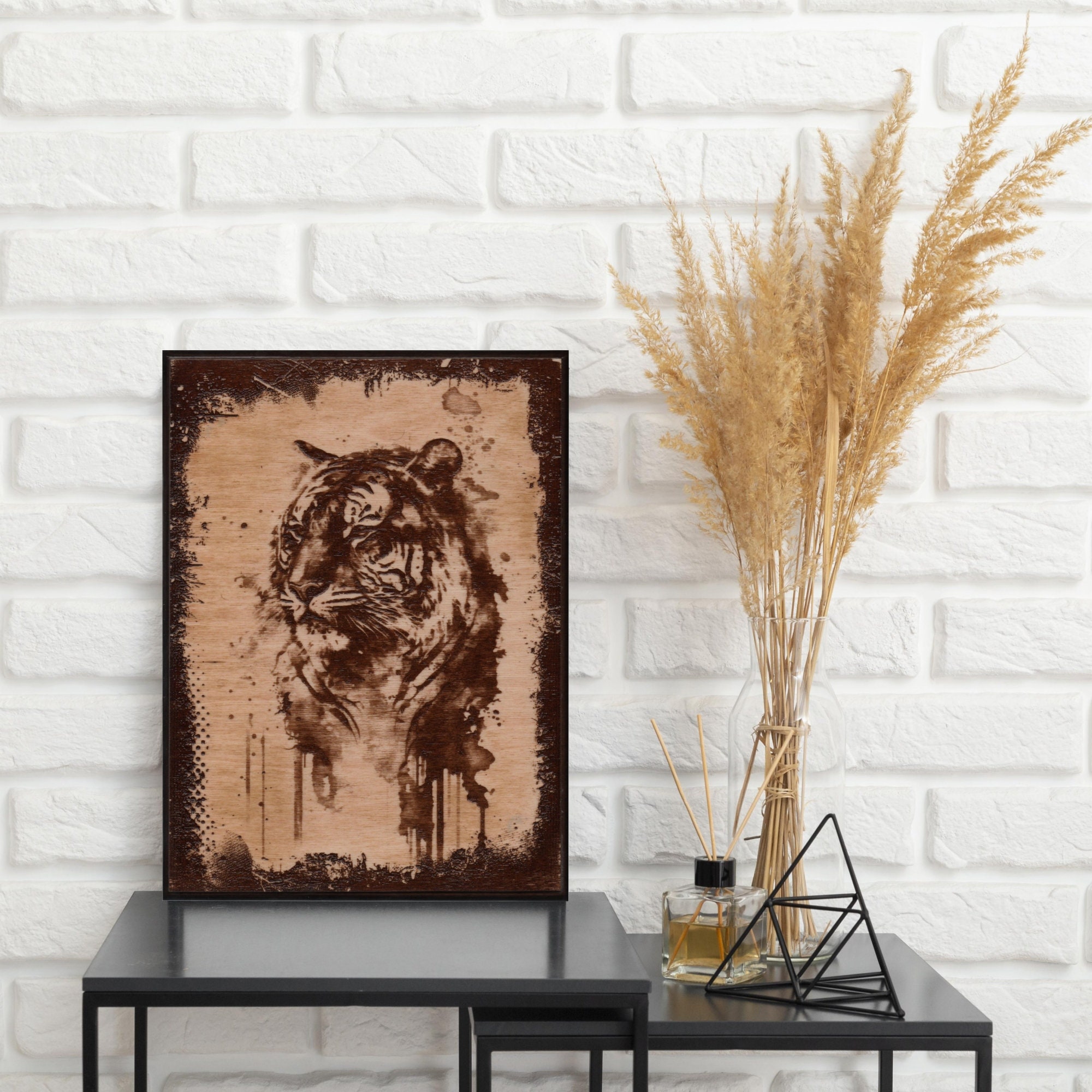 Laser-engraved Tiger Art: Striking Wildlife Paintings and Decor - Etsy