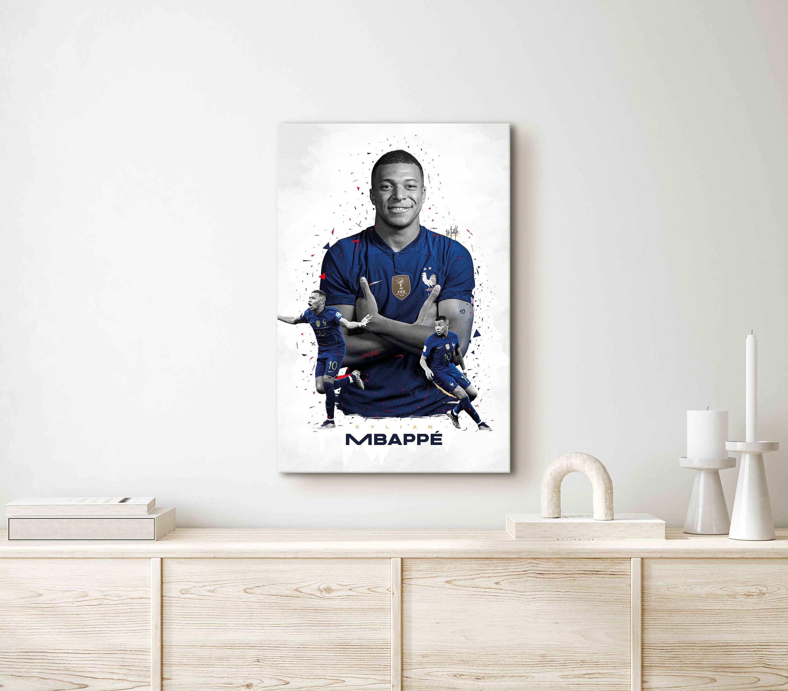 Mbappe Canvas, Kylian Mbappe Poster, World Cup Wall Art, Soccer Player ...