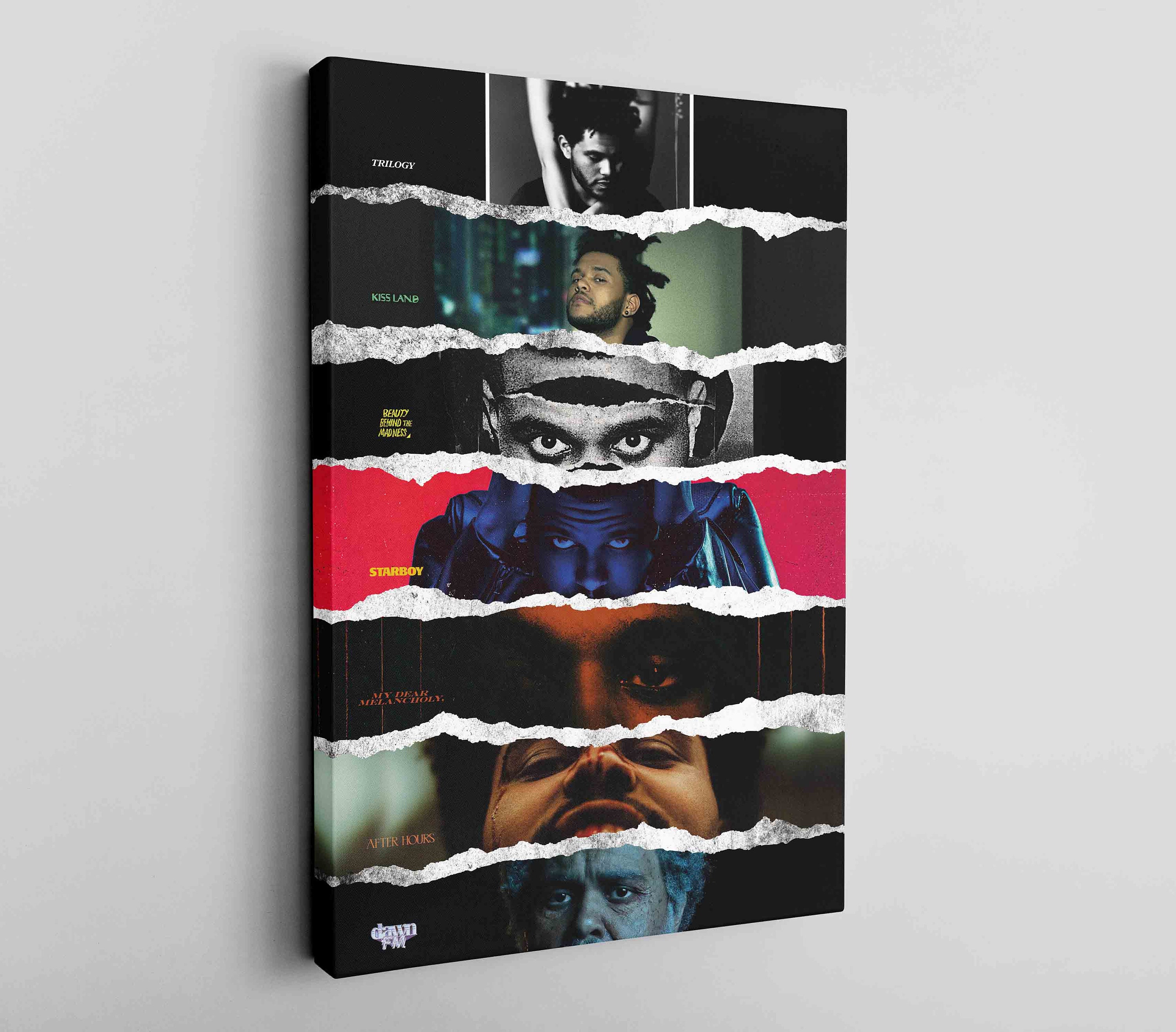 The Weeknd Poster, The Weeknd's All Album Covers Canvas, Star Boy ...