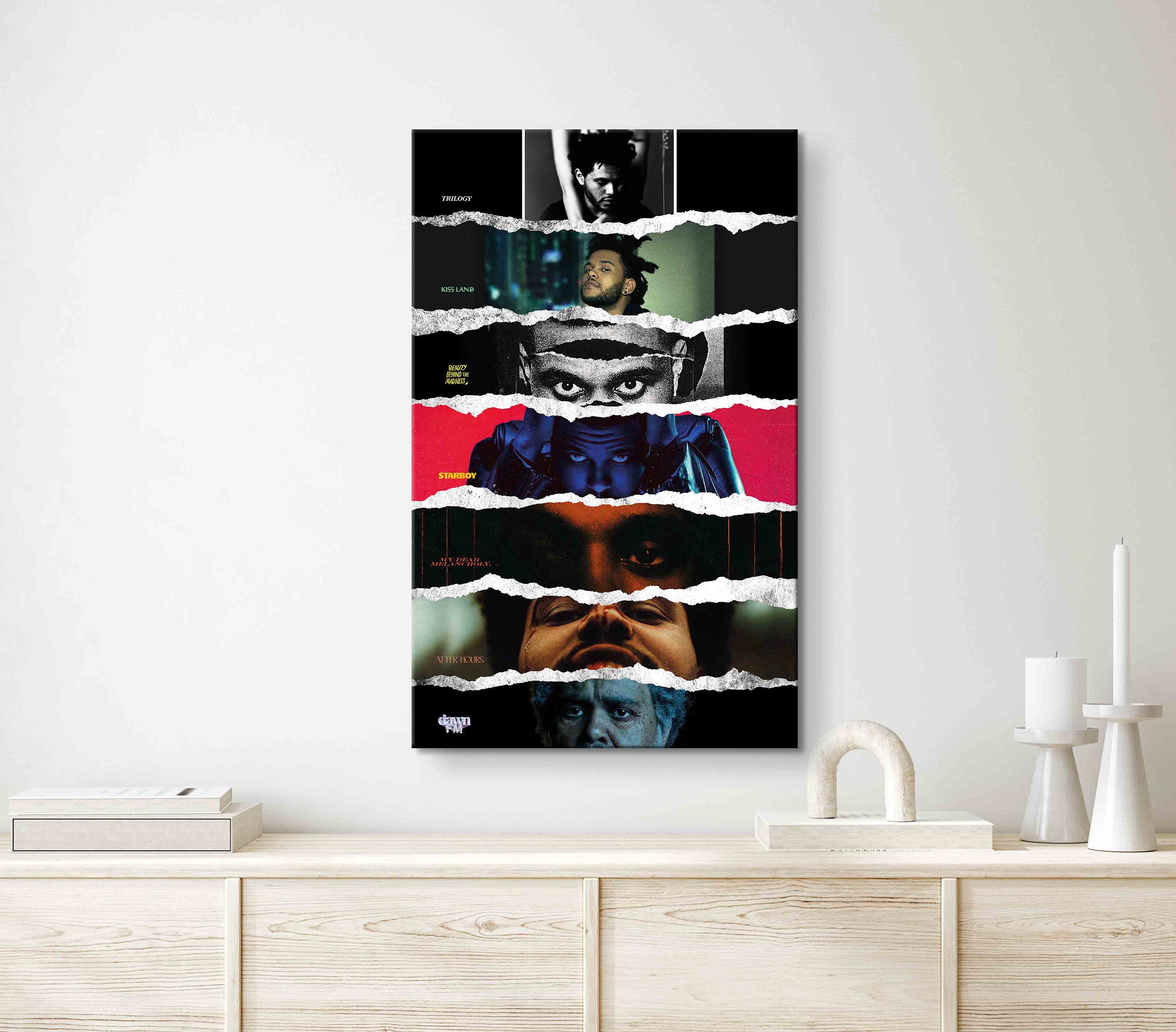 The Weeknd Poster, The Weeknd's All Album Covers Canvas, Star Boy ...