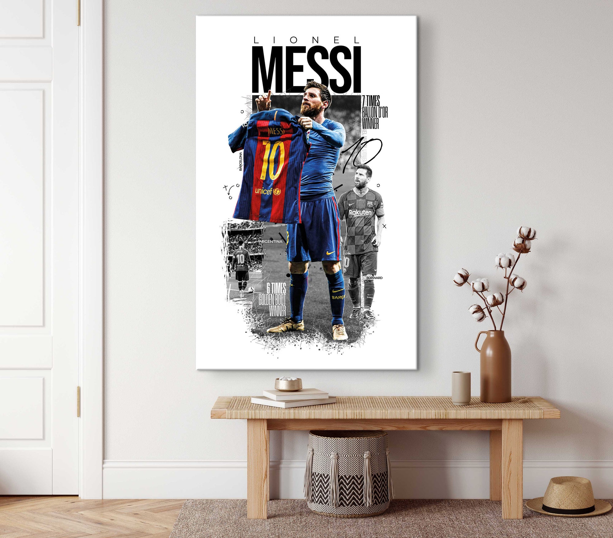 Lionel Messi Art Canvas, Leo Messi Poster, Soccer Player Poster