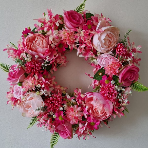 Pink Wreath - Etsy UK