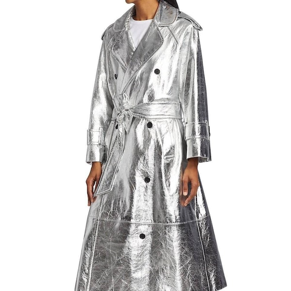Silver Trench Coat - Etsy