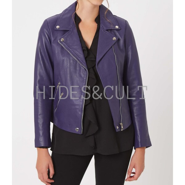 Purple Women Moto Jacket - Etsy