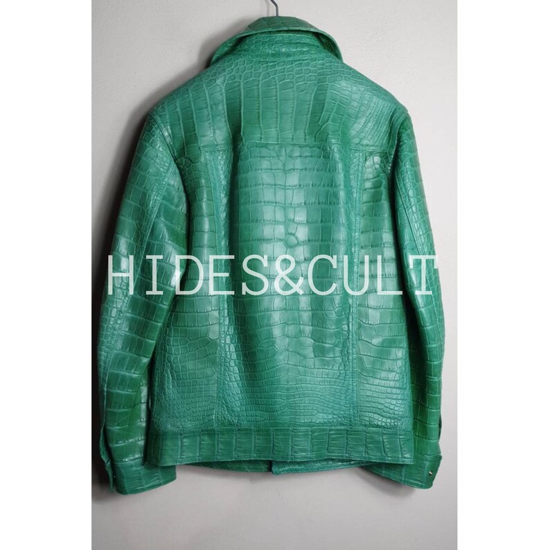 Men's Green Croc Textured Motorcycle Biker Leather Jacket - Etsy