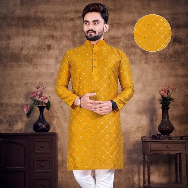 Mirror Work Kurta for Men - Etsy