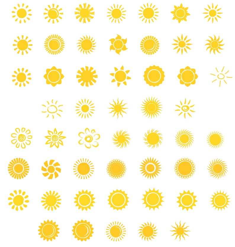Sun Svg Bundle, Sun Clipart, Sun vector, Sun cricut, Sun cut file,, Sun ...