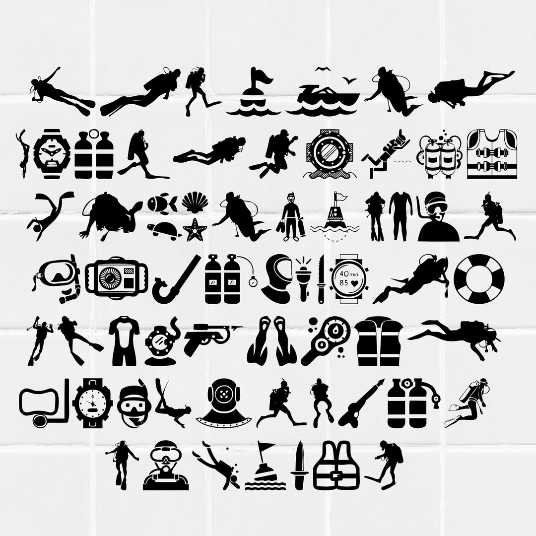 Scuba Diving Svg Bundle,62 Scuba Diving Clipart,scuba Diving Silhouette ...