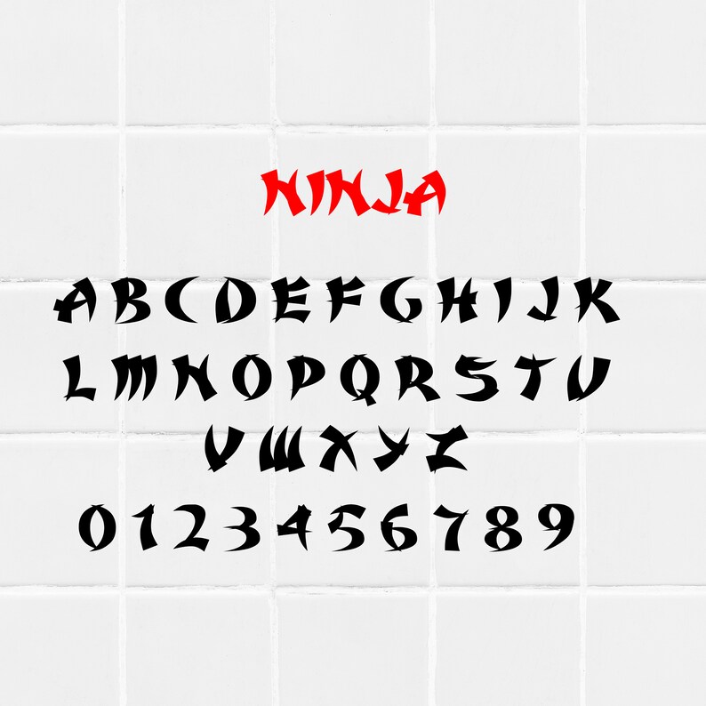 Ninja Font svg, Karate font svg, Ninja alphabet svg, Ninja letters SVG ...