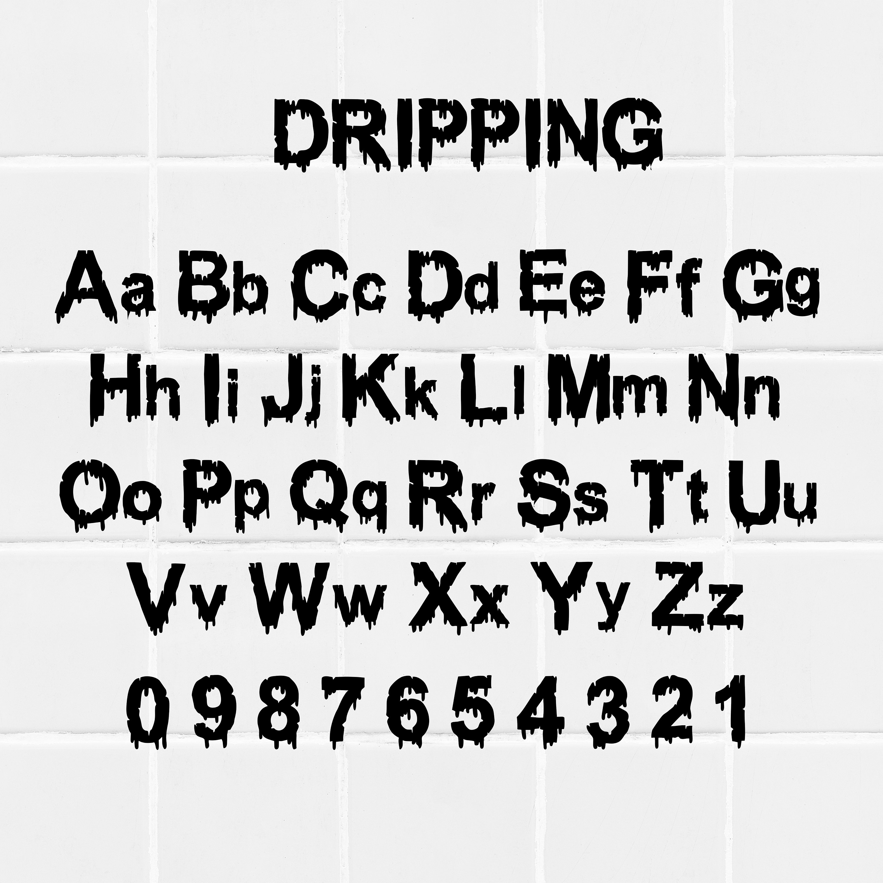 Dripping Letters Alphabet