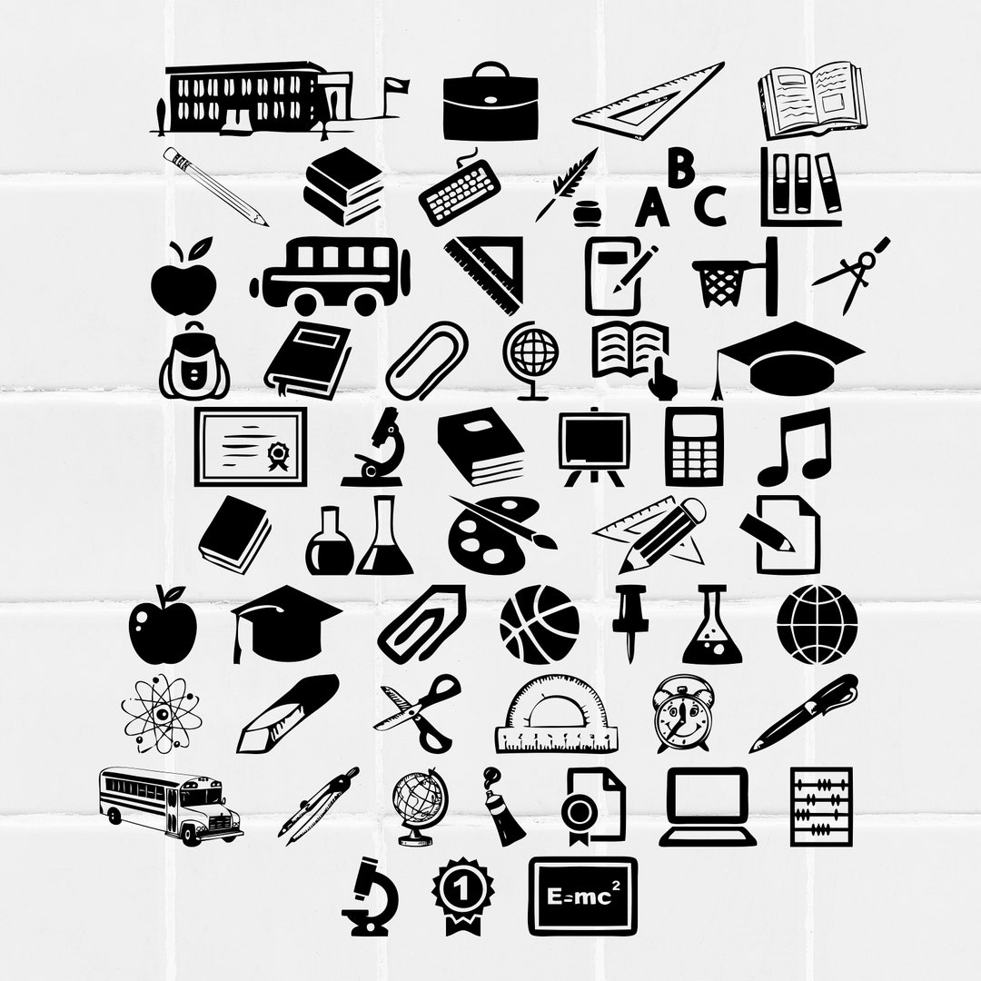 School Svg Bundle,back to School,teacher Svg,56 School Clipart Elements ...
