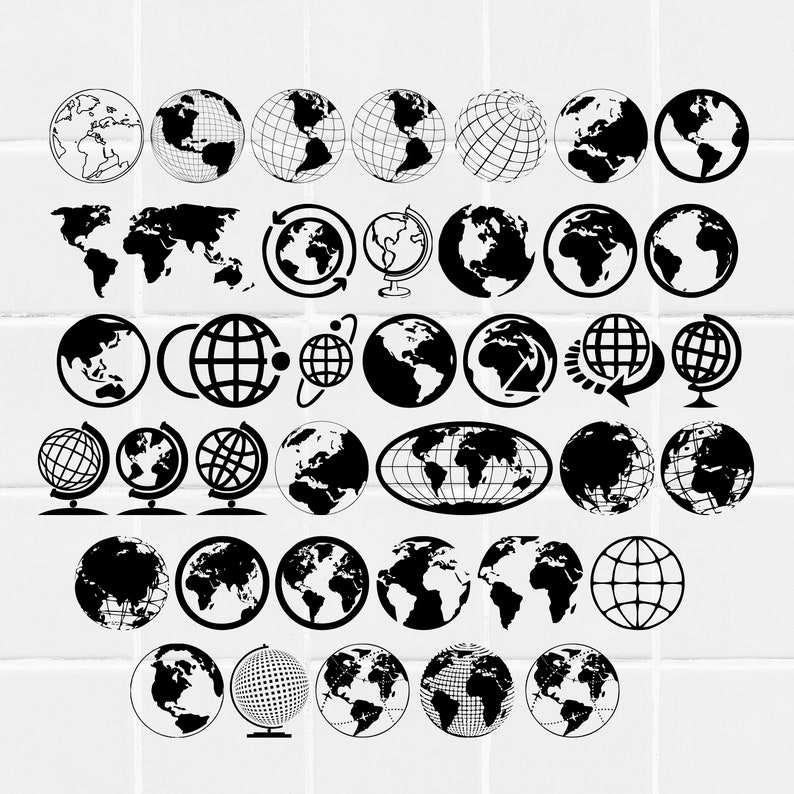 Planet Earth Svg, Globe Svg, 38 Globe Clipart,earth Svg,silhouette ...